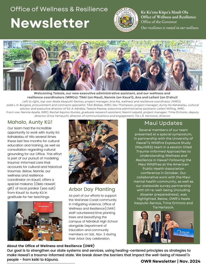 Nov. 2024 Newsletter – Office of Wellness and Resilience